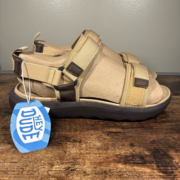 Hey Dude | Shoes | Hey Dude Carson Sandal Sport Mode Tan Brown Mens ...